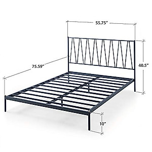 ZINUS Olga Metal Platform Bed Frame / Mattress Foundation / Slat Support / No Box Spring Needed / Easy Assembly, Full