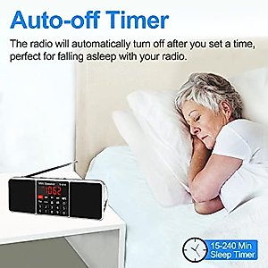 LEFON Multifunction Digital FM Radio Media Speaker MP3 Music Player Support TF Card USB Drive with LED Screen Display and Setting Timing Shutdown Function (Black)