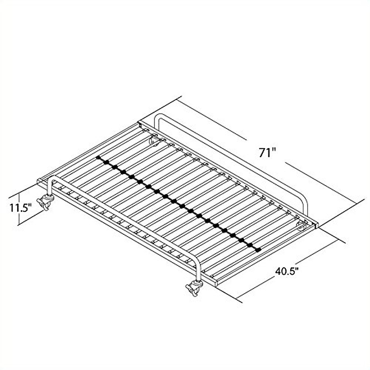 DHP Metal Trundle for Daybed Frame, Fits Twin Size, Black