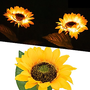 ASFSKY Solar Sunflower Lights Outdoor Waterproof 2 Pack Sunflower Stakes for The Yard, Patio, Backyard and Brighten Up Your Solar Garden with Sunflower Solar Lights