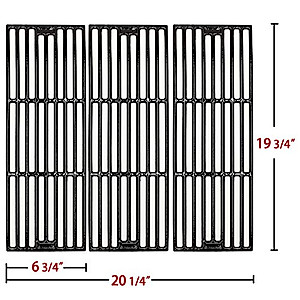 Hongso Grill Parts for Chargriller 5050, 3001, 3008, 3030, 4000, 2121, King Griller 3008 5252, Grill Grates and Heat Plates Included, Set of 3