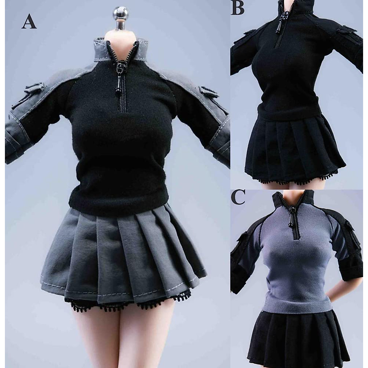 HiPlay 1/6 Scale Figure Doll Clothes, Top+Skirt, Outfit Costume for 12 inch Female Action Figure Phicen/TBLeague CM144(A)
