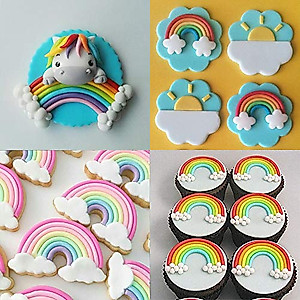 9Pcs Rainbow & Cloud Fondant Cutter Set Cake Cupcake Decorating Tools Sugarcraft Polymer Clay Gum Paste Cookies Biscuit Cutters