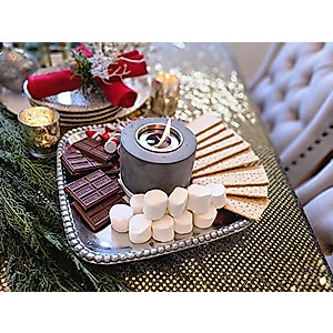 Davis&Company Concrete Tabletop Fire Pit - Bundle Kit - Isopropyl Fire Pit, with Roasting Sticks, Mini Personal Fireplace for Indoor & Patio - Ethanol Fuel, with Portable Fuel Funnel