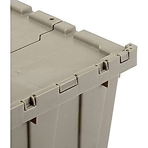 Global Industrial Distribution Container With Hinged Lid, 27-3/16x16-5/8x12-1/2, Gray