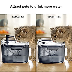 Petory Cat Water Fountain - Automatic Pet Water Fountain Cat Water Dispenser with Replacement Filters, 74oz/2.2L BPA-Free Water Fountain for Cats Inside with 2 Flow Modes
