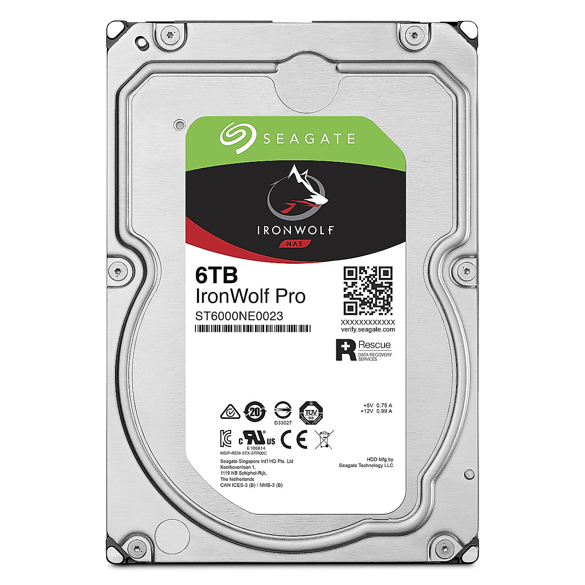 Seagate IronWolf Pro 6 TB NAS RAID Internal Hard Drive - 7,200 RPM SATA 6 Gb/s 3.5-inch (ST6000NE0023)