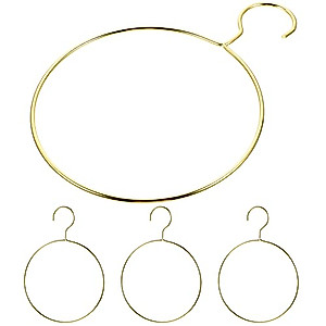 Alipis 16 pcs Ring Belts Hanger Scarf Holders Metal Hooks Rings Hanging Wardrobe Organizer Storage Shawl Golden Jewelry Rack Wrap Tie for Ties Neckties Round Belt Iron Nordic Scarves