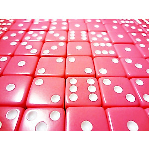 Hobby Monsters 10 Piece Pink 16mm Game Dice with White Pips