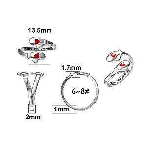 QIUQIULU Hug Ring 925 Sterling Silver Confession Ring For Firlfriend, Wife And Daughter-I Love You Forever