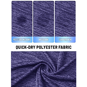 TACVASEN Purple Athletic Shirts for Men - Short Sleeve Dry Fit Workout Running Gym Quick Dry Polyester Shirts