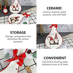 2pcs Christmas Spoon Rest Ceramic Chopsticks Holder Table Decorations Christmas House Warming Gift
