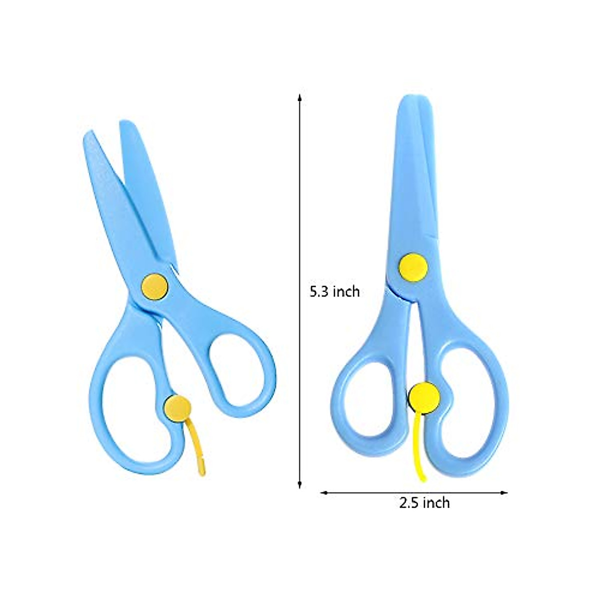 8 Pack Preschool Training Scissors Kids Plastic Playdough Scissors Childrens Toddler Safety Scissors Handmade Art Craft Scissors Left Handed Training Spring Scissors
