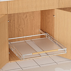 SANNO Expandable Slide Out Cabinet Organizer Pull Out Drawers for Kitchen Cabinets Organizer, Sliding Shelf Under Cabinet Organizers and Storage Shelf, Expandable Slide Out Organizer(1pack)