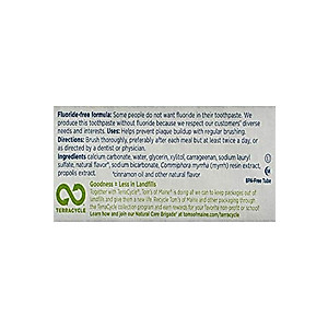 Tom's of Maine Propolis & Myrrh Natural Fluoride Free Toothpaste, Cinnamint 5.5 oz