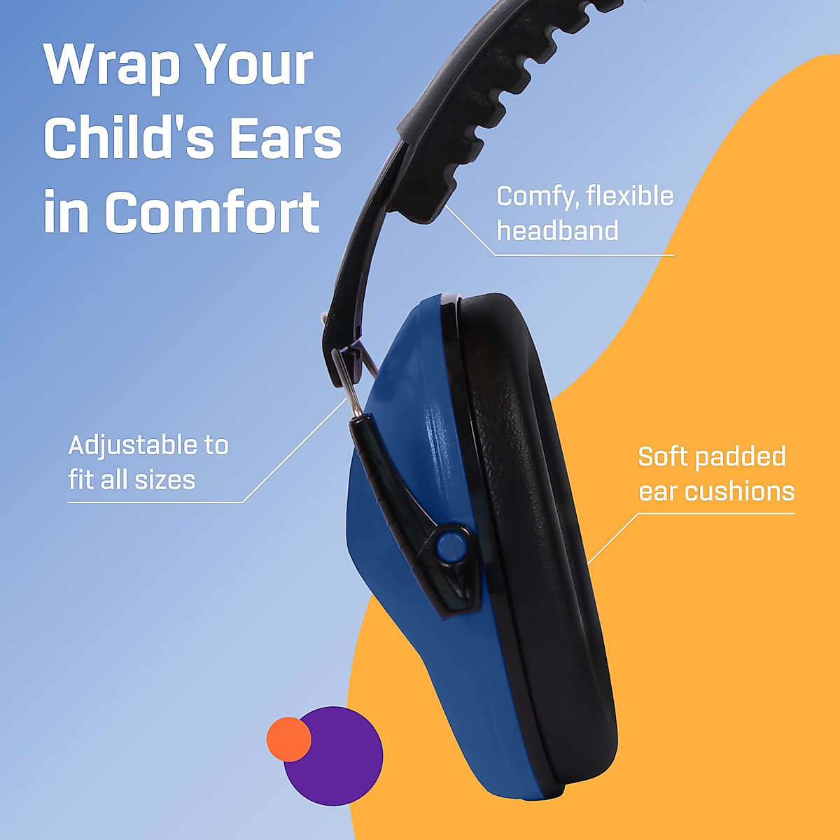 Vanderfields Kids Ear Protection, Noise Canceling Headphones Kids, Age 3-16, 26dB Noise Reduction, Ear Muffs for Kids, Kids Noise Cancelling Headphones, Earmuffs for Autism, Boys, Girls, Toddlers