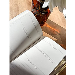 DesignWorks Ink Gratitude Journal with 196 Guided Pages for Daily Thoughts and Goals with Pen and Ribbon Marker | Undated Daily Mindfulness Journal, Green and Red Picnic Check