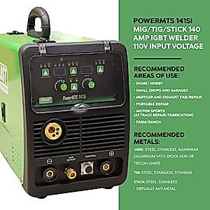 New 2022 PowerMTS 141Si MIG/TIG/Stick 140 Amp IGBT Welder 110v Input Voltage