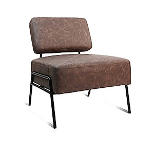 CLATINA Mid Century Modern Accent Chair for Living Room, Bedroom Comfy Reading Chair for Living Room, Bedroom Makeup Chair Guest Sofa (Brown)