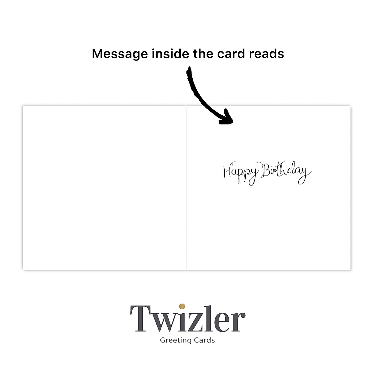 TWIZLER Floral Happy Birthday Card, Multicolor, 6.1 x 6.1 in