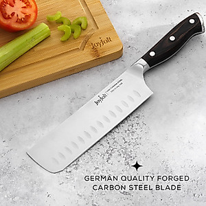 JoyJolt 7” Nakiri Knife. High Carbon x50 German Steel Kitchen Knife – Magnetic Gift Boxed Japanese Knife.