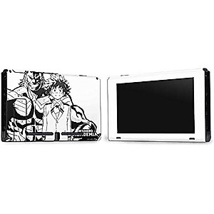 Skinit Decal Gaming Skin compatible with Nintendo Switch Bundle - Officially Licensed Funimation All Might and Deku Black and White Design