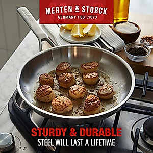 Merten & Storck Tri-Ply Stainless Steel 14 Piece Cookware Pots & Pans Set,Professional Cooking,Multi Clad,Measurement Markings,Drip-Free Pouring Edges,Durable Glass Lids,Induction,Oven&Dishwasher Safe