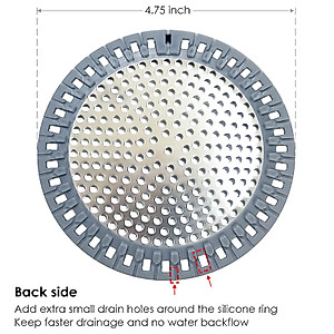 Huntonry Drain Hair Catcher, Shower Hair Drain Catcher, Shower Drain Cover, Bathtub Drain Strainer, Tub Hair Catcher, Bathroom Sink Strainer Hair Trap Filter, Bathroom Drain Defender, Flat, Round