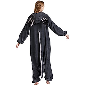 DarkCom Unisex Adult Onesie Animal Cosplay Melanoid Axolotl One Piece Christmas Pajamas Unisex Sleepwear Halloween Costume Medium