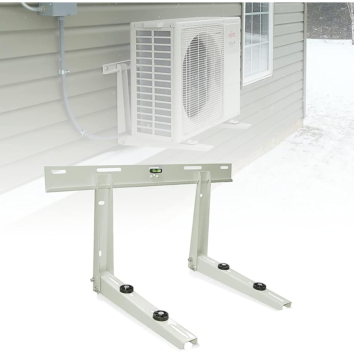 CAT SO RICH Outdoor Wall Mounting Bracket,Support up to 265Lbs,9000-36000 Btu Condenser, for Hanging Ductless Mini Split Air Conditioner Heat Pump Systems,Split HVAC Installation Kit