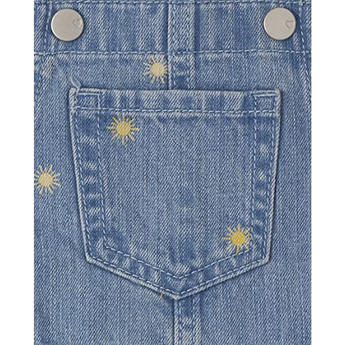 The Children's Place Baby and Toddler Girls Shortalls, Sun Denim, 12-18 Months