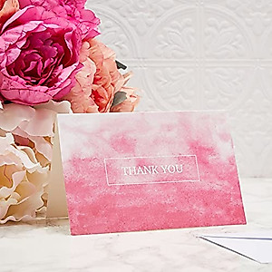 Blank Thank You Cards with Envelopes, Ombre Watercolor Designs (4x6 In, 48 Pack)
