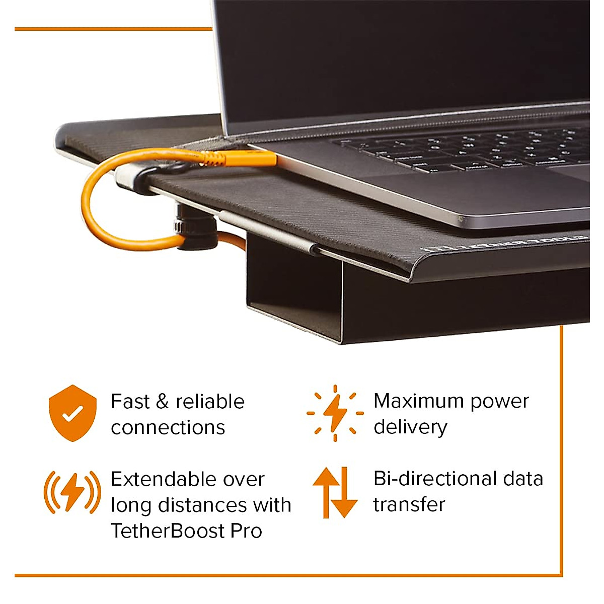Tether Tools TetherPro USB-C to USB-C Right-Angle Cable (Orange)