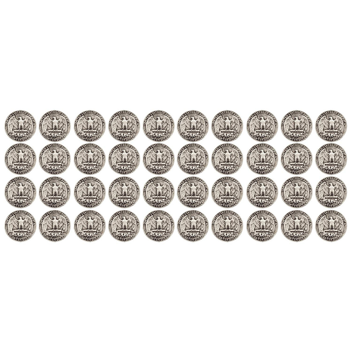 Roll of 40-90% Silver Washington Quarters $10 Fine