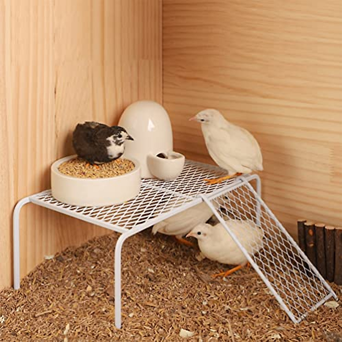 Zerodeko Chick Perch Chick Toys Chicken Coop Rest Platform Coop Brooder Roosting Bed Chicken Wooden Jungle for Large Birds Hens Parrots Macaw Cage