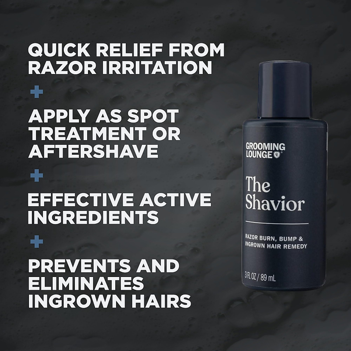 Grooming Lounge the Shavior Post Shave Remedy - Calms Inflammation and Irritation - Prevents and Eliminates Ingrown Hair - Effective Spot Treatment - No Paraben and Sulfate - Cruelty Free - 3 oz