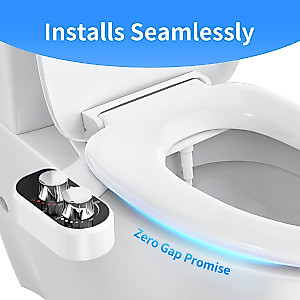 Hot and Cold Bidet Attachment for Toilet, Ultra-Slim Bidet Attachment Warm Water, Non-Electric Adjustable Pressure Self Cleaning Sprayer Nozzle Control for Posterior, Feminine Wash, Easy to Install