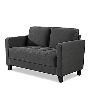 ZINUS Sunny Loveseat Sofa / Small Couch / Easy, Tool-Free Assembly, Steel Grey