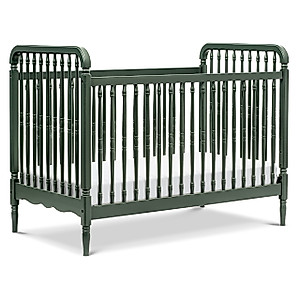 Namesake Liberty 3-in-1 Convertible Spindle Crib with Toddler Bed Conversion Kit in Forest Green, Greenguard Gold Certified (M7101FRGR)