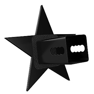 MULL 7" Texas 3D Five Point Star Metal Hitch Cover (Fits 2" Receiver, Black)