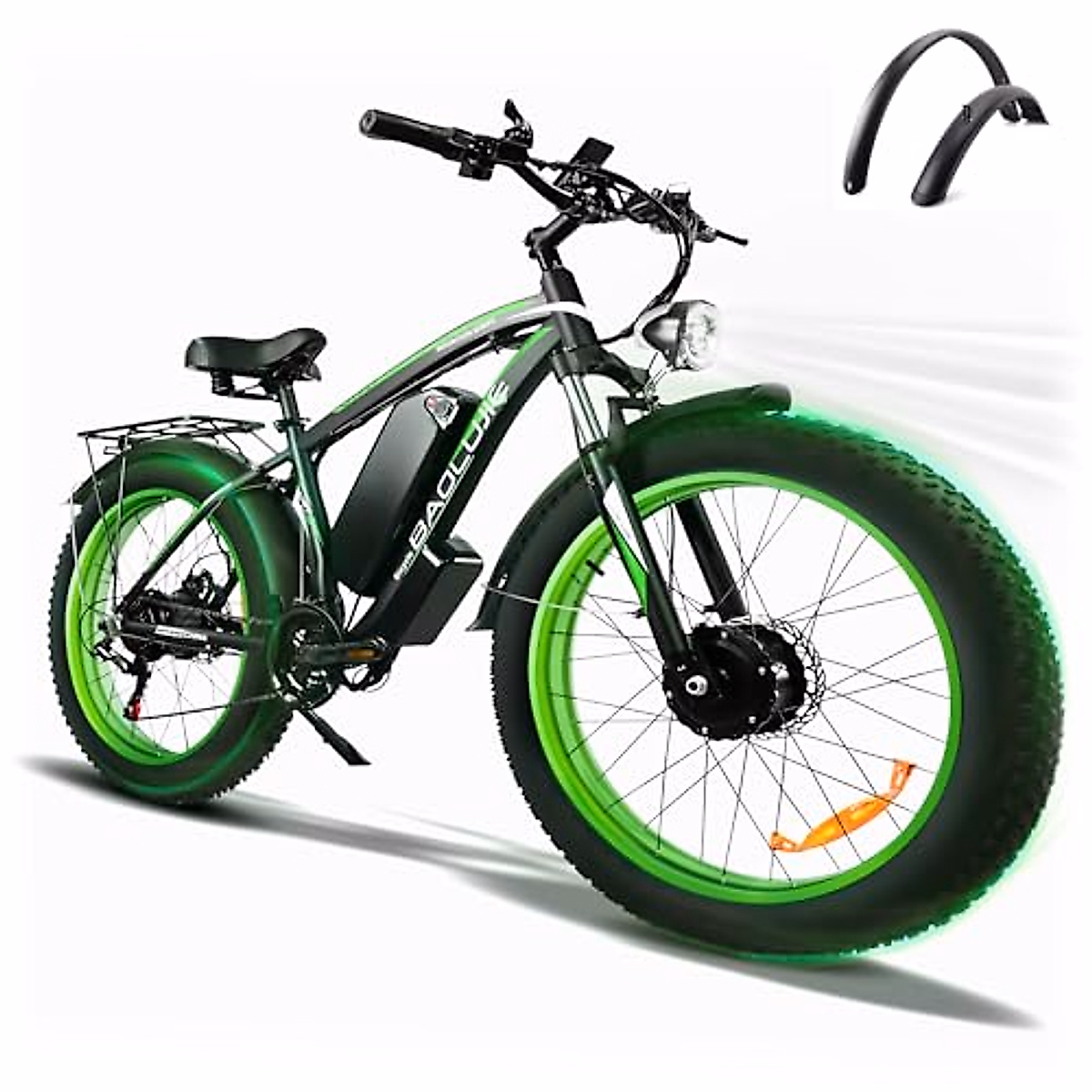COJMOYOV 2000W Electric Bike with 20Ah Removable Battery 26"×4" Fat Tire Ebike for Adults 35MPH 65Miles Electric Bicycles with Shi-Mano 21 Speed,Lockable Front Suspension,Hydraulic Disc Brake Green