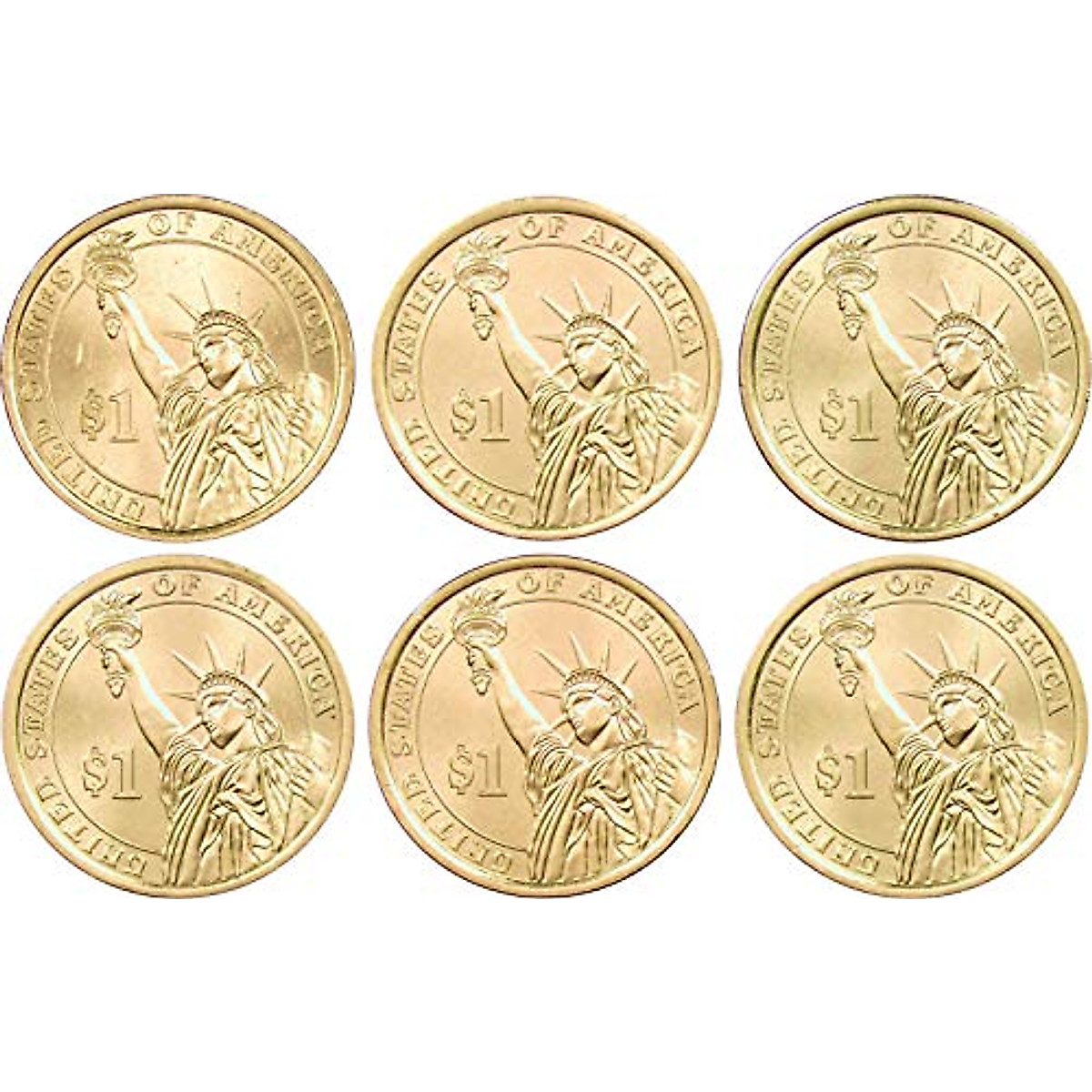 2016 P&D Presidential Dollar 6 Coin Set BU Uncirculated Mint State $1