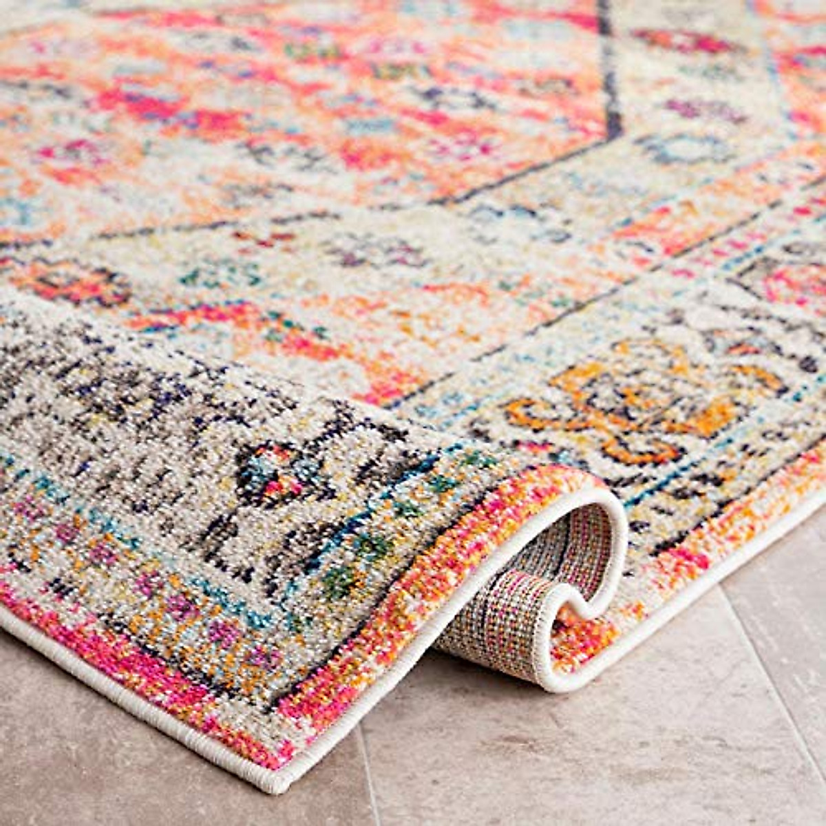 nuLOOM Elenor Vintage Area Rug, 6' 7" x 9', Orange