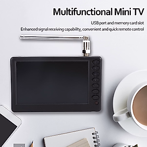 Cuifati Portable TV, 5 Inch Portable Mini TV 1920x1280 16: 9 Small TV with 1500mAh Battery for Outdoor Caravan/Car/Camping/Bedroom