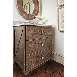 Amerock | Cabinet Knob | Polished Nickel/Frosted | 1-3/8 inch (35 mm) Diameter | Oberon | 1 Pack | Drawer Knob | Cabinet Hardware