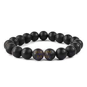Neelam Ratna Charged Activated Energized Shaligram Bracelet Natural Crystal Healing Gemstone Bracelet Yoga Meditation for Men & Women | Size 8 mm