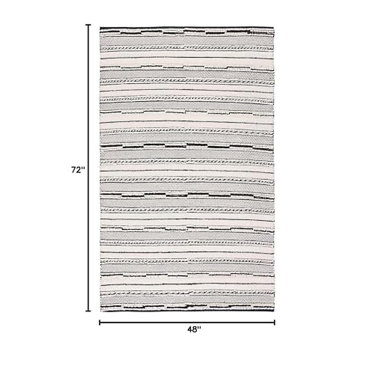 SAFAVIEH Natura Collection Accent Rug - 4' x 6', Black & Ivory, Handmade Flat Weave Boho Farmhouse Wool, Ideal for High Traffic Areas in Entryway, Living Room, Bedroom (NAT281Z)