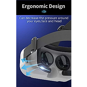 VR Headset Compatible with iPhone & Android Phone Within 4.7-7.2inch Display Screen- Universal Virtual Reality Goggles- Soft & Comfortable Updated 3D Glasses (G12-White)