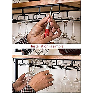 4 Rows Wine Glass Shelf, Upside-down Home Goblet Iron Art Shelf, Wine Glass Hanging Storage Rack