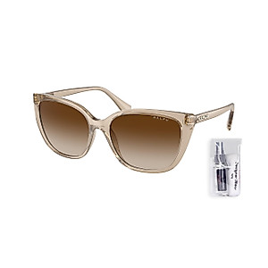 Ralph Lauren RA5274 580213 56MM Shiny Transparent Brown/Gradient Brown Cateye Sunglasses for Women + BUNDLE With Designer iWear Complimentary Eyewear Kit